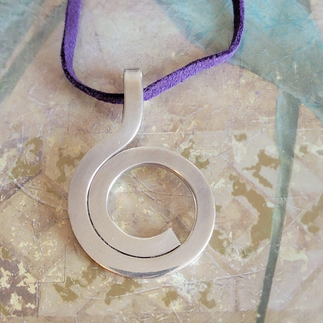 Vintage HOB Sterling Silver Pendant Necklace - Mexican Suede Cord - Etsy