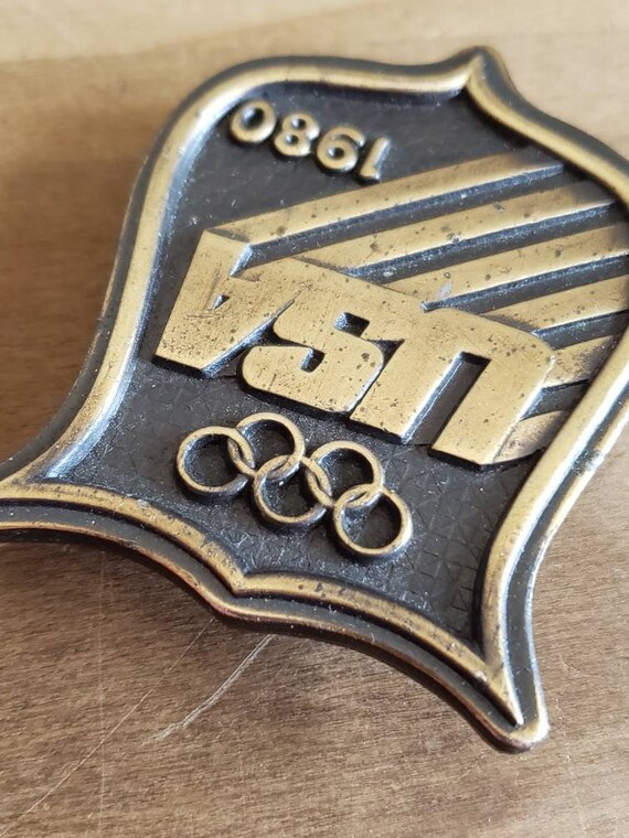 Vintage Bergamot Brass Works Belt Buckle Olympics 198… - Gem