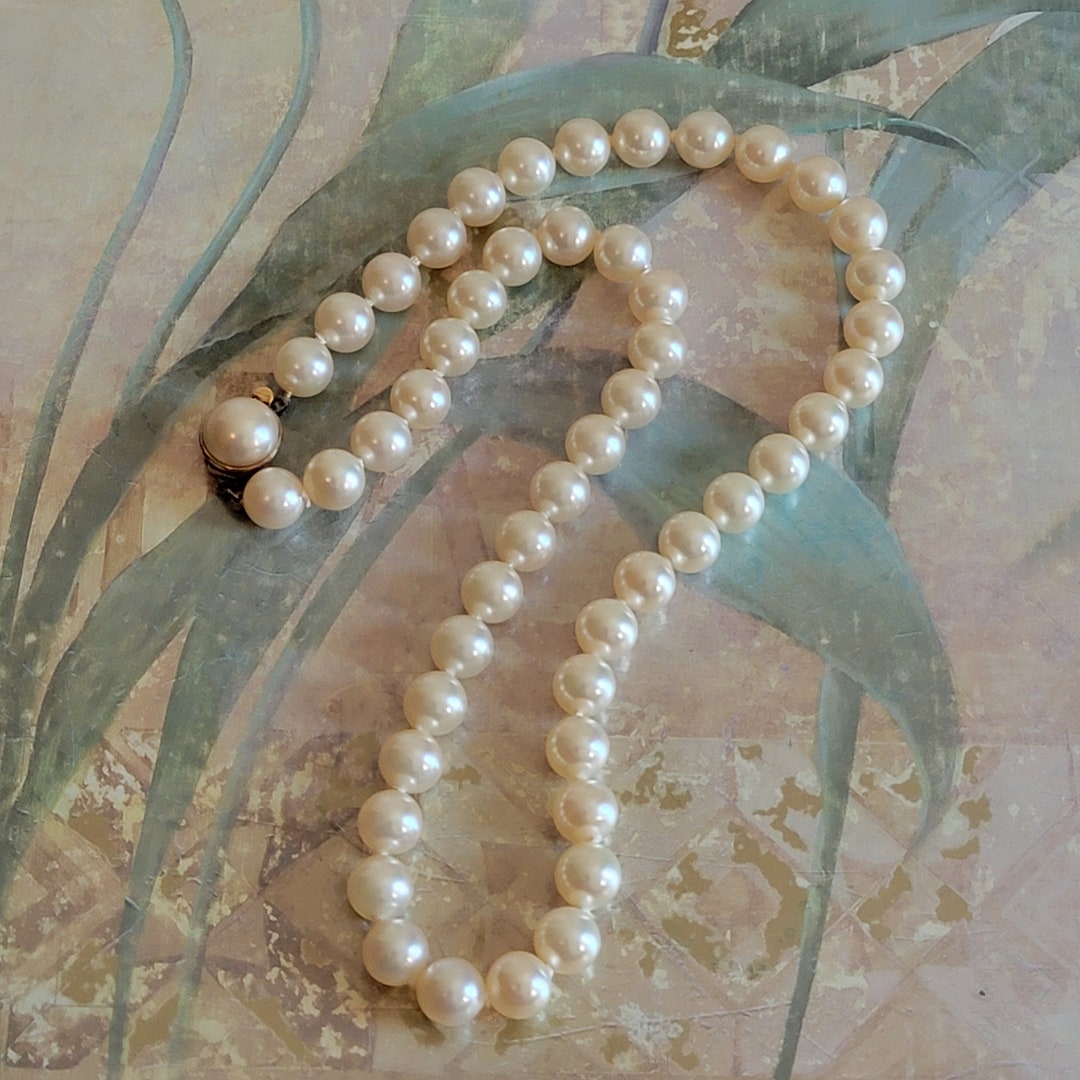 Vintage Original Box and Pamphlets Majorica Pearl Necklace Sterling ...