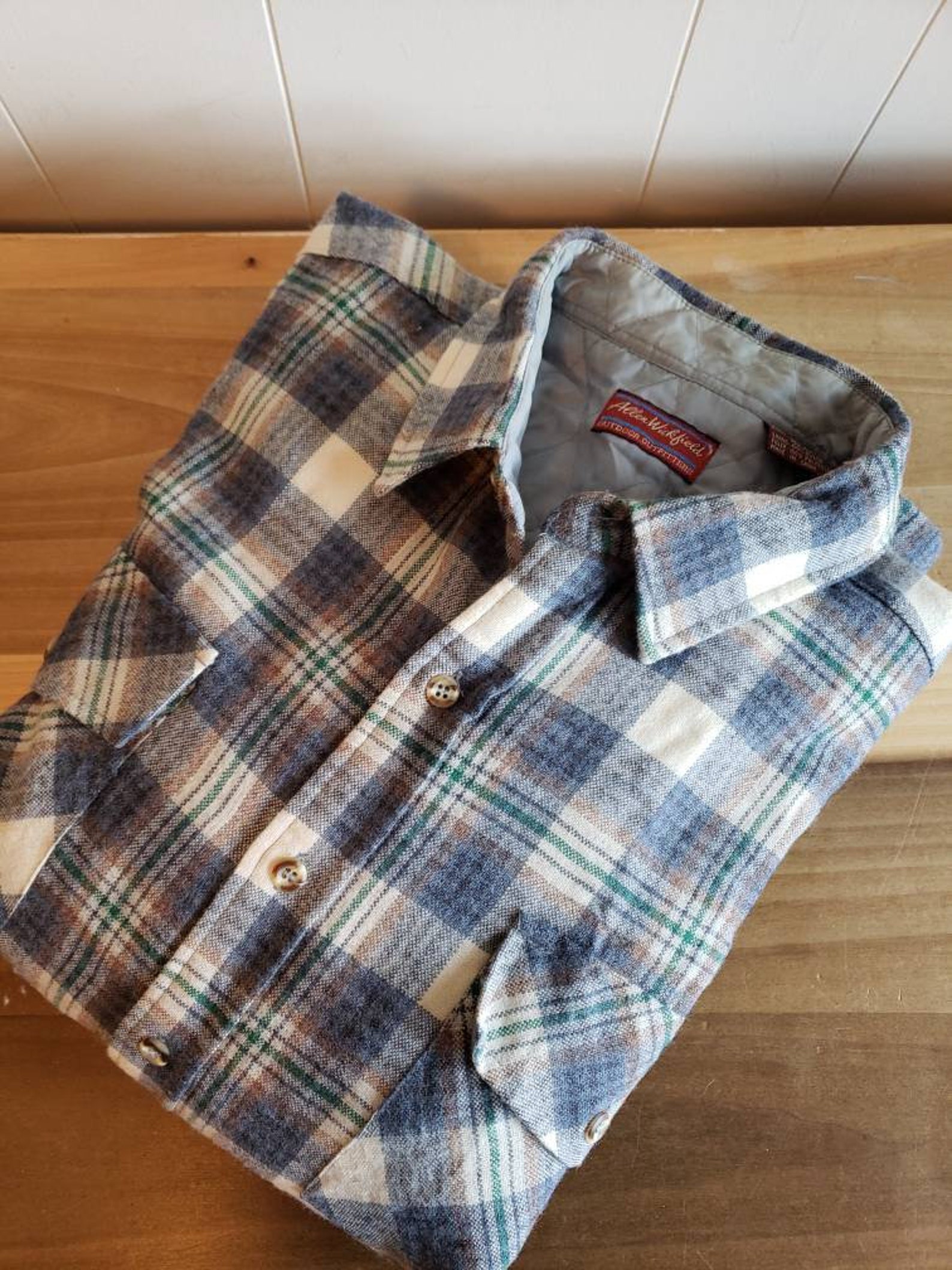 Vintage Allen Wickfield Outdoor Outfitters Wool Blend Quilted Plaid ...