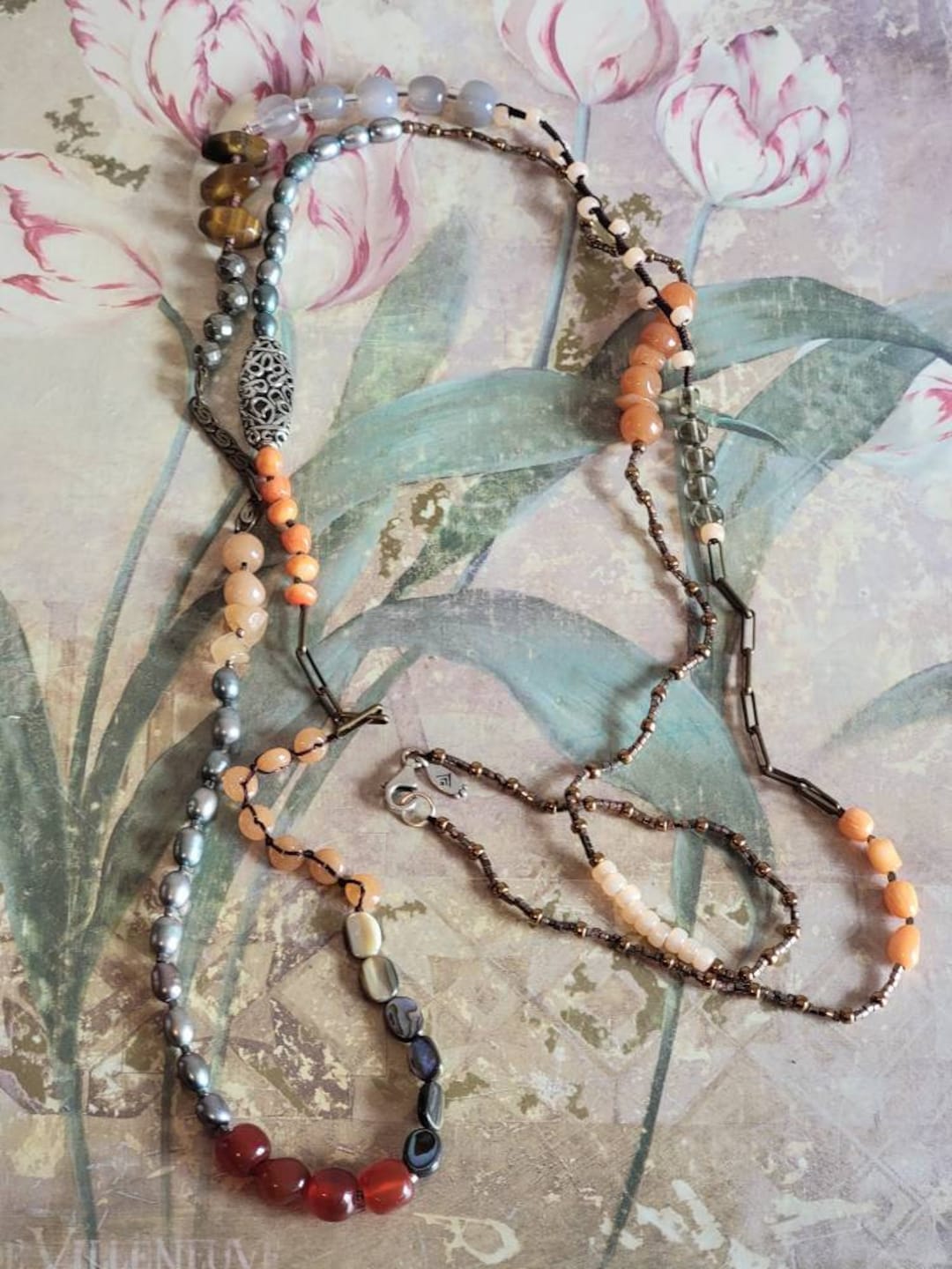 Vintage Silpada Spice Box Sterling Silver Coral Shell Tiger's Eye ...