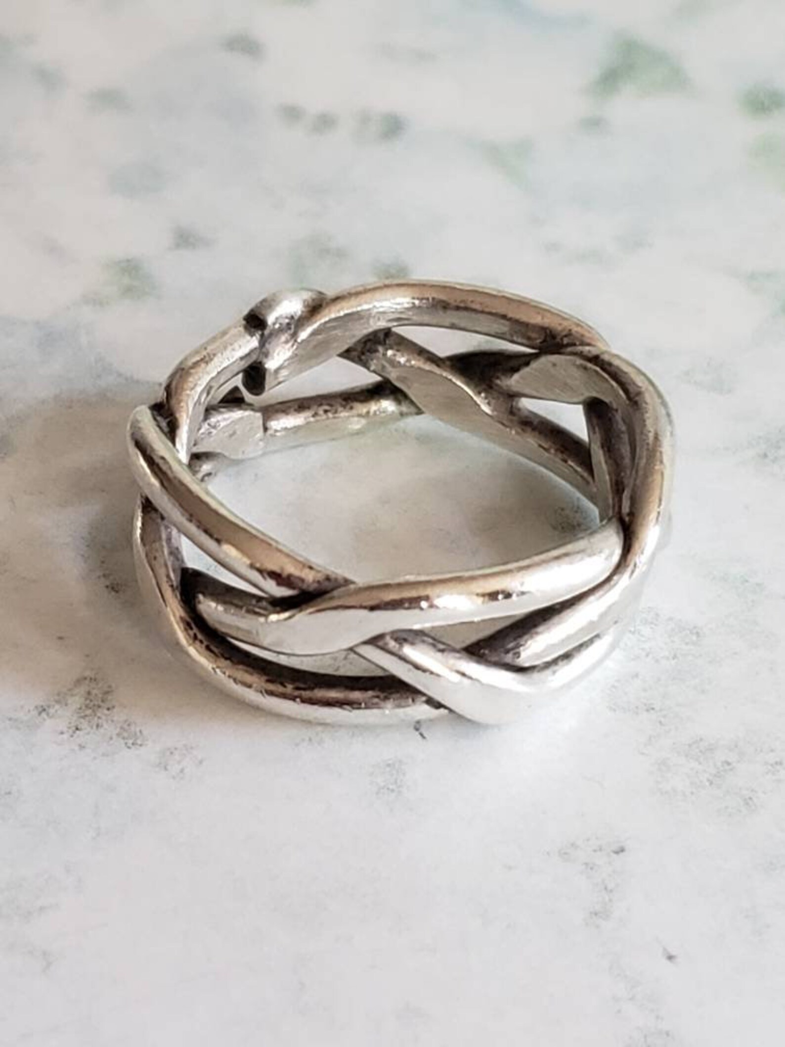 Vintage Sterling Silver Braid Band Ring 1990s Wedding Band 925 - Etsy