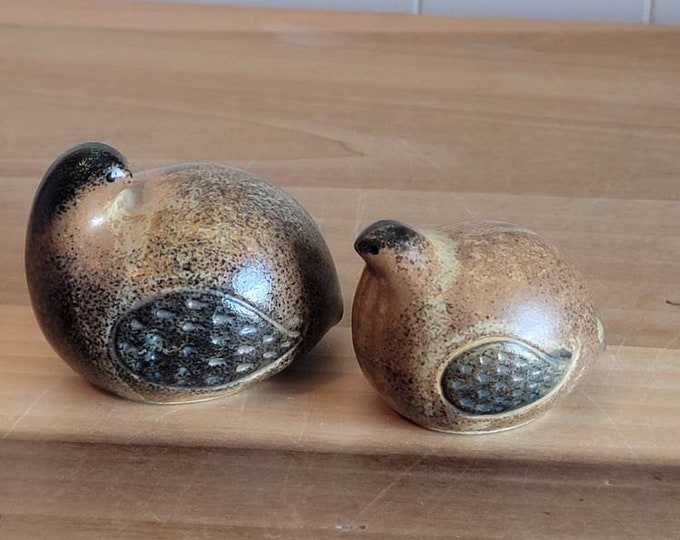 Vintage Set of 2 OMC Japan Porcelain Mama and Baby Quail Figurines Made ...