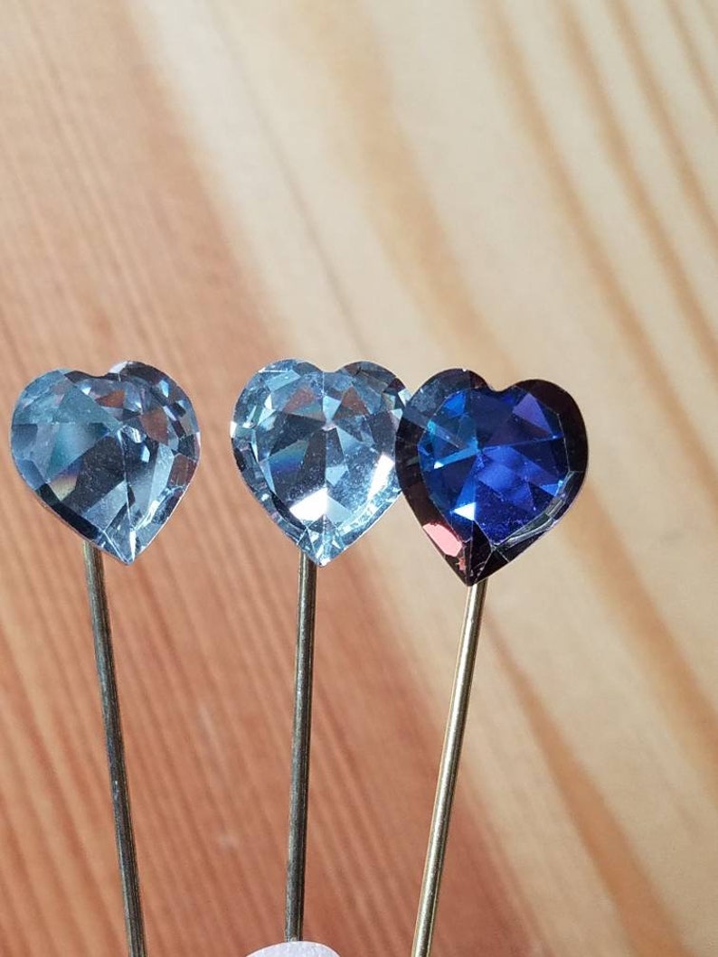 Vintage Lot of Three Rhinestone Heart Stick Pins Brooch Pin - Etsy