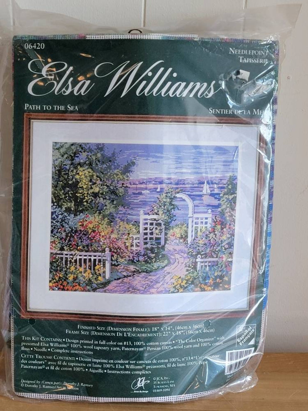 Vintage Elsa Williams Dead Stock Needlepoint Tapisserie Path to the Sea ...