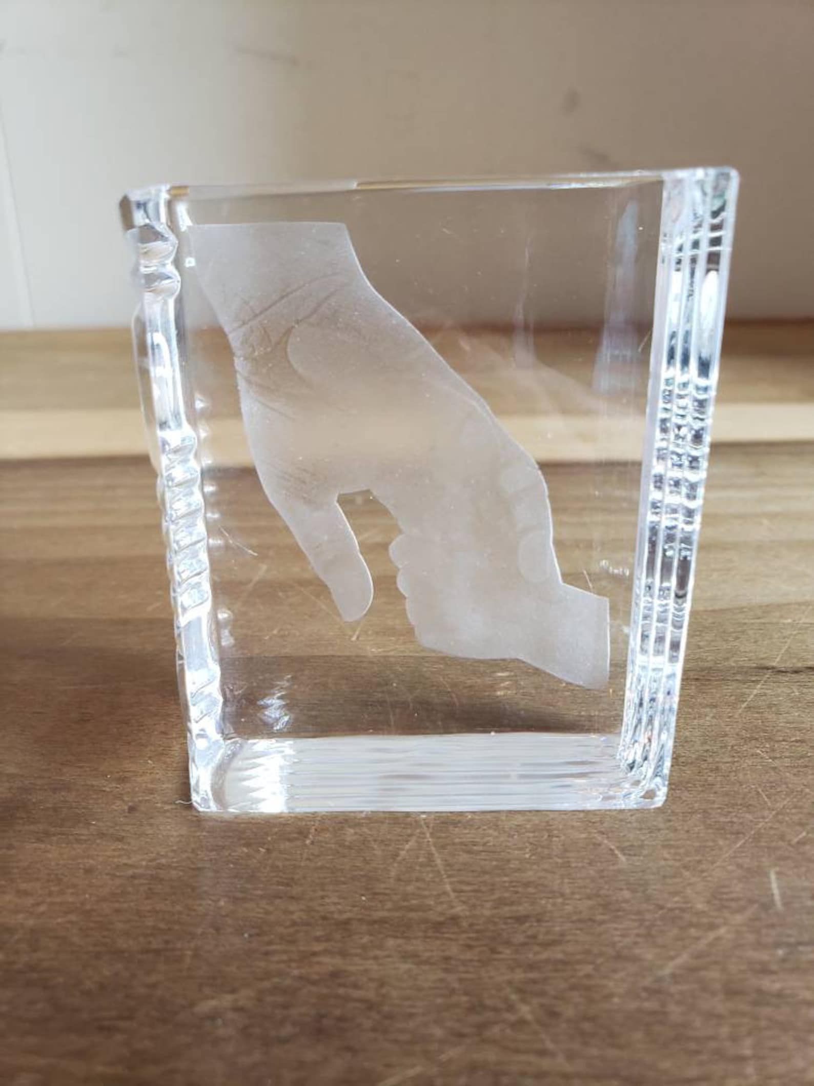 Vintage Stuart Father Paperweight 1980s Office Crystal Fathers Day Book ...
