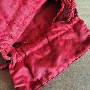 Vintage Antique Victorian Burgundy Velvet Drawstring Pouch Bag as Is ...