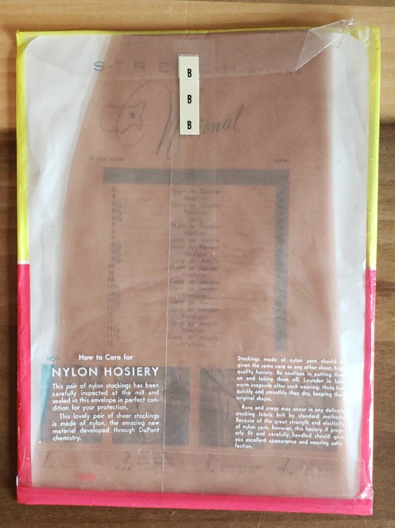 Vintage 100% Nylon Stockings: 2 Pairs Nationals Mesh Knit, Size B - Etsy