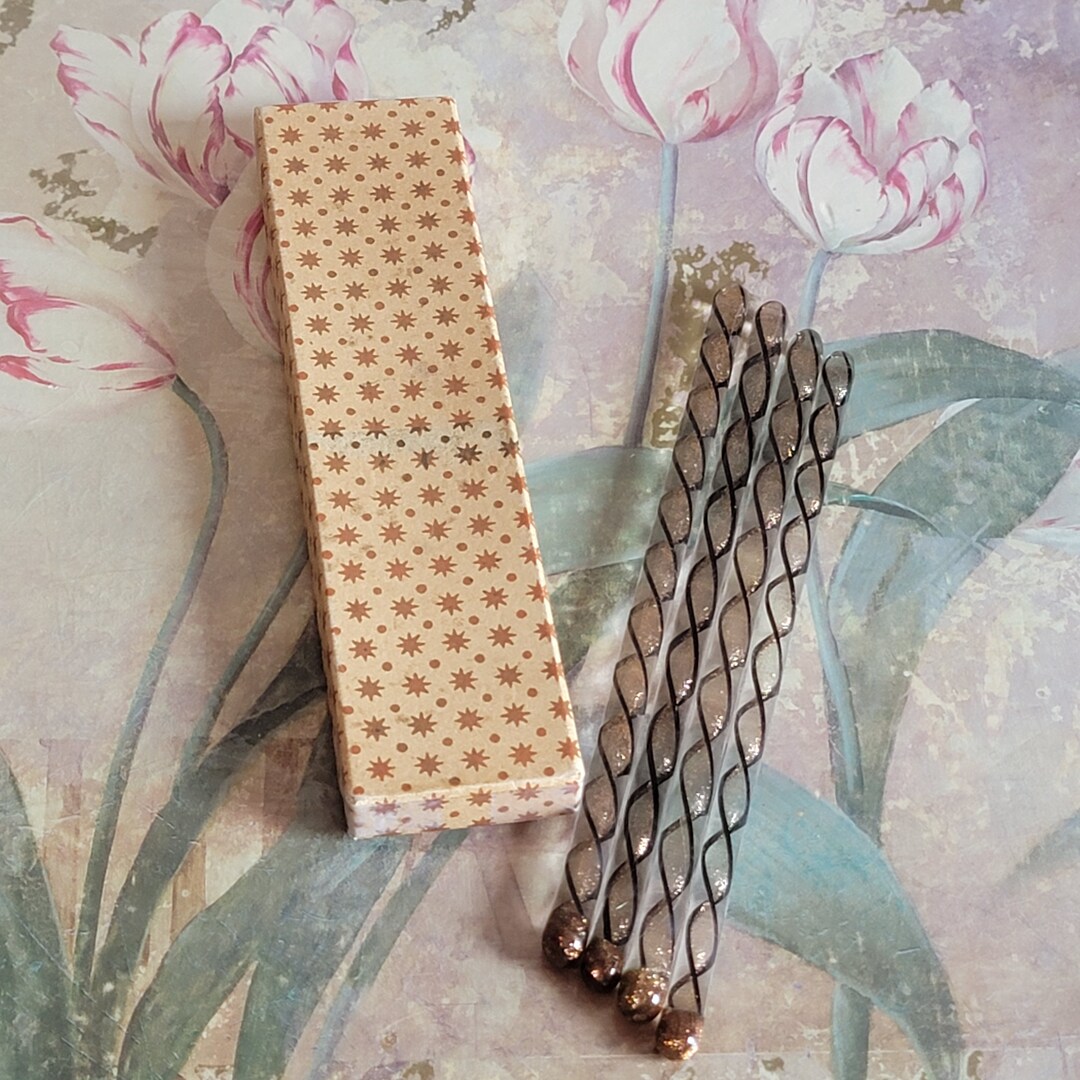 Vintage Original Box Set of 4 Cocktail Stirrers Swizzle Sticks Clear ...