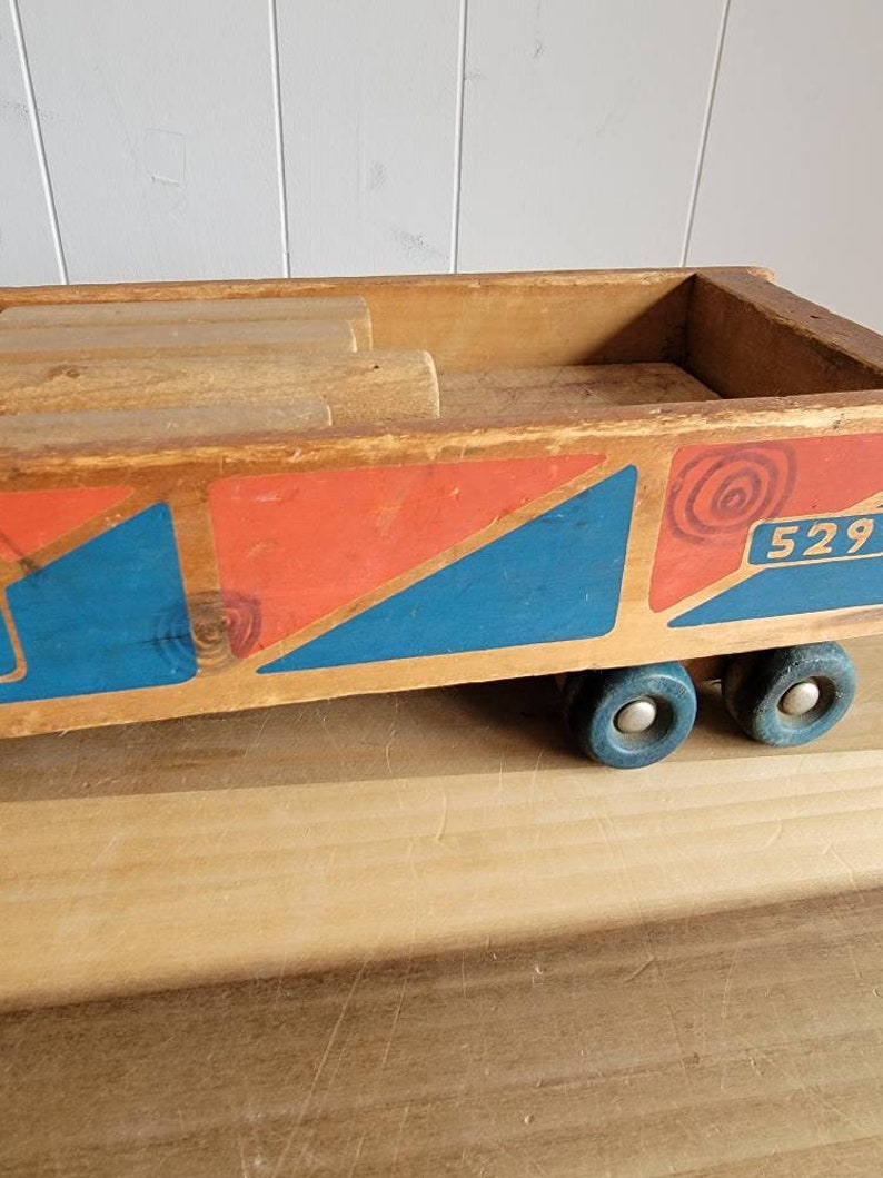 Vintage Holgate Wood Wooden Toy Building Blocks Train - Etsy