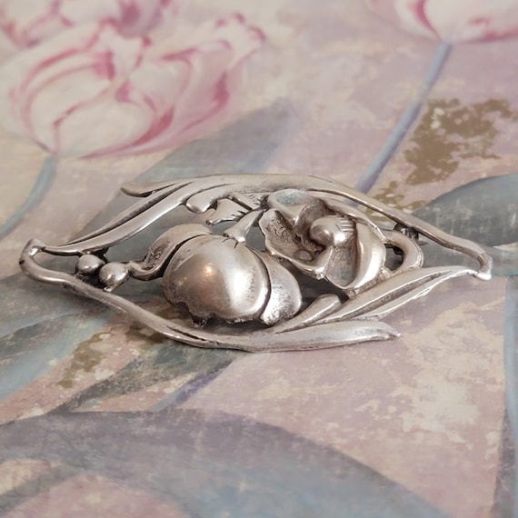 Vintage Sterling Silver Poppy Flowers Pin or Brooch J… - Gem
