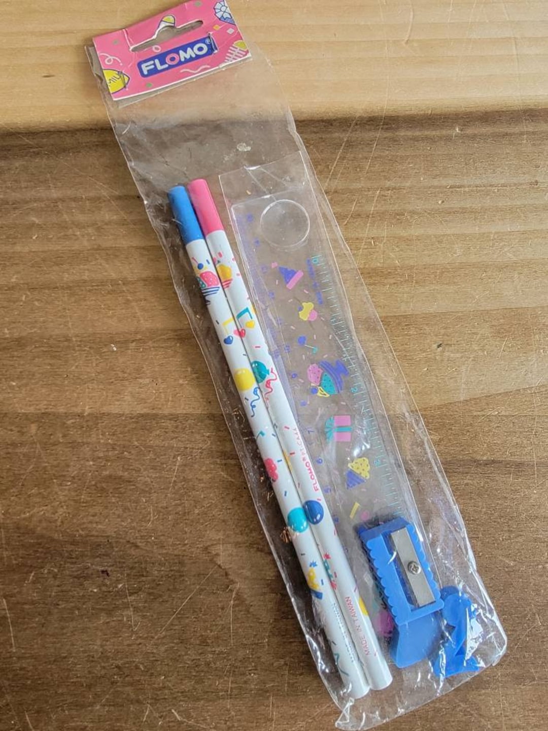 Vintage Dead Stock Flomo Stationary Set Pencils Erasers Ruler Pencil ...