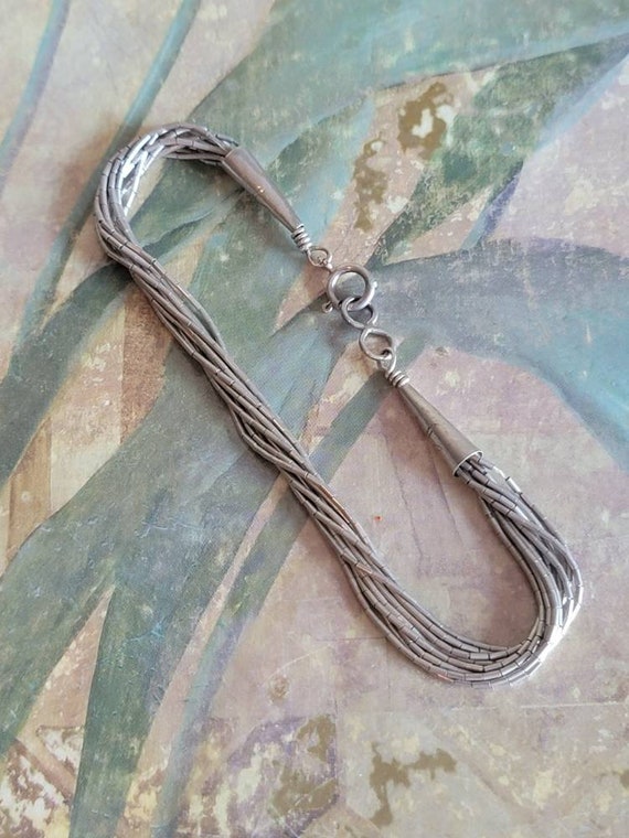 Vintage 10 Strand Sterling Silver Liquid Bracelet 925… - Gem Vintage 10 Strand Sterling Silver Liquid Bracelet 925… - Gem
