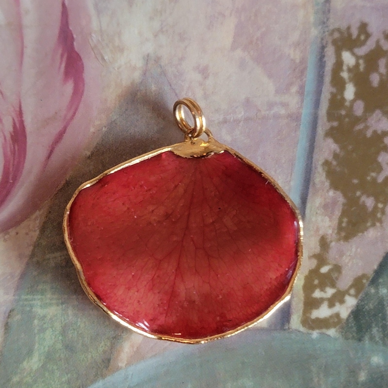 Rose Petal Pendant - Etsy