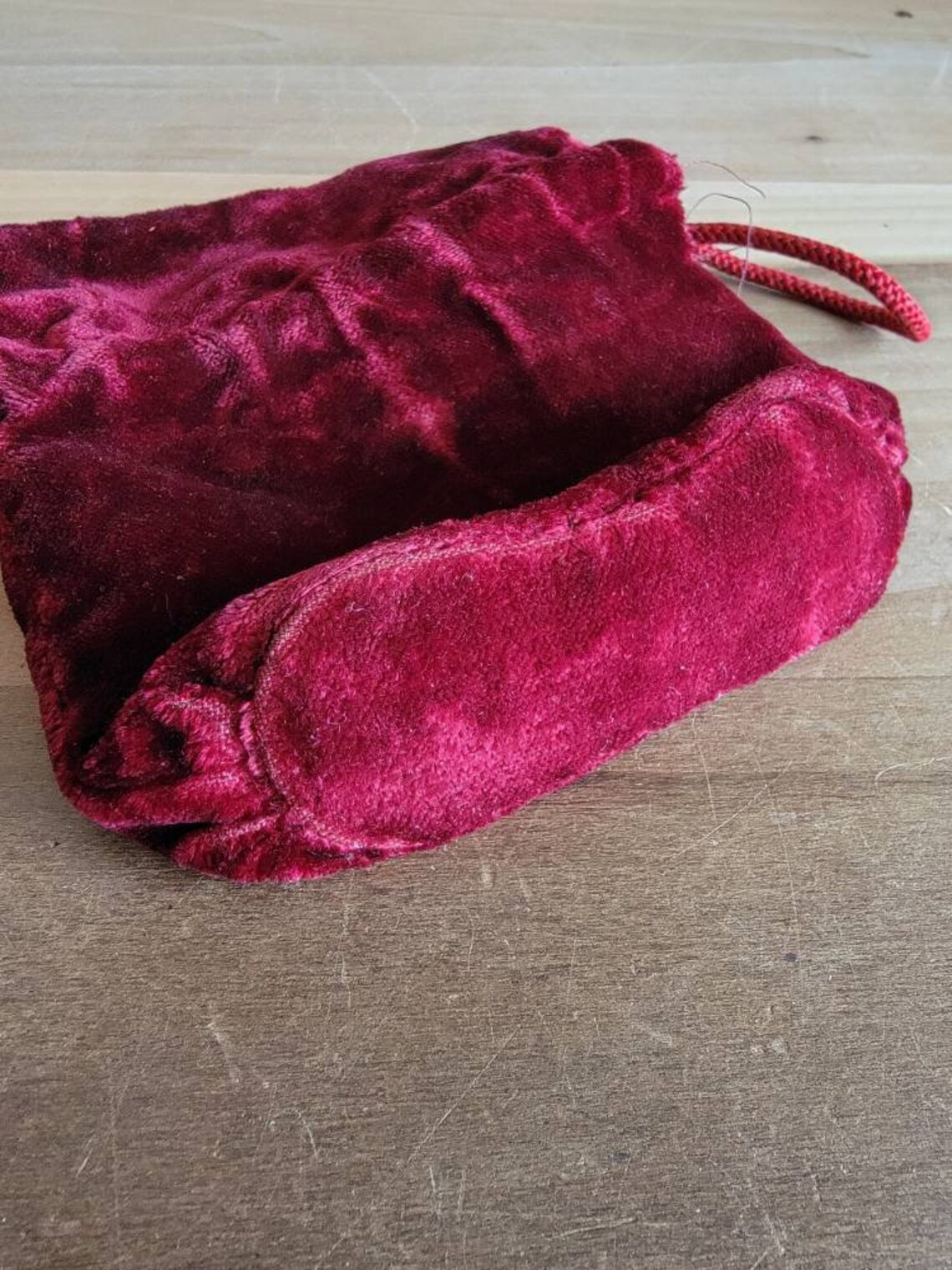 Vintage Antique Victorian Burgundy Velvet Drawstring Pouch Bag | Etsy