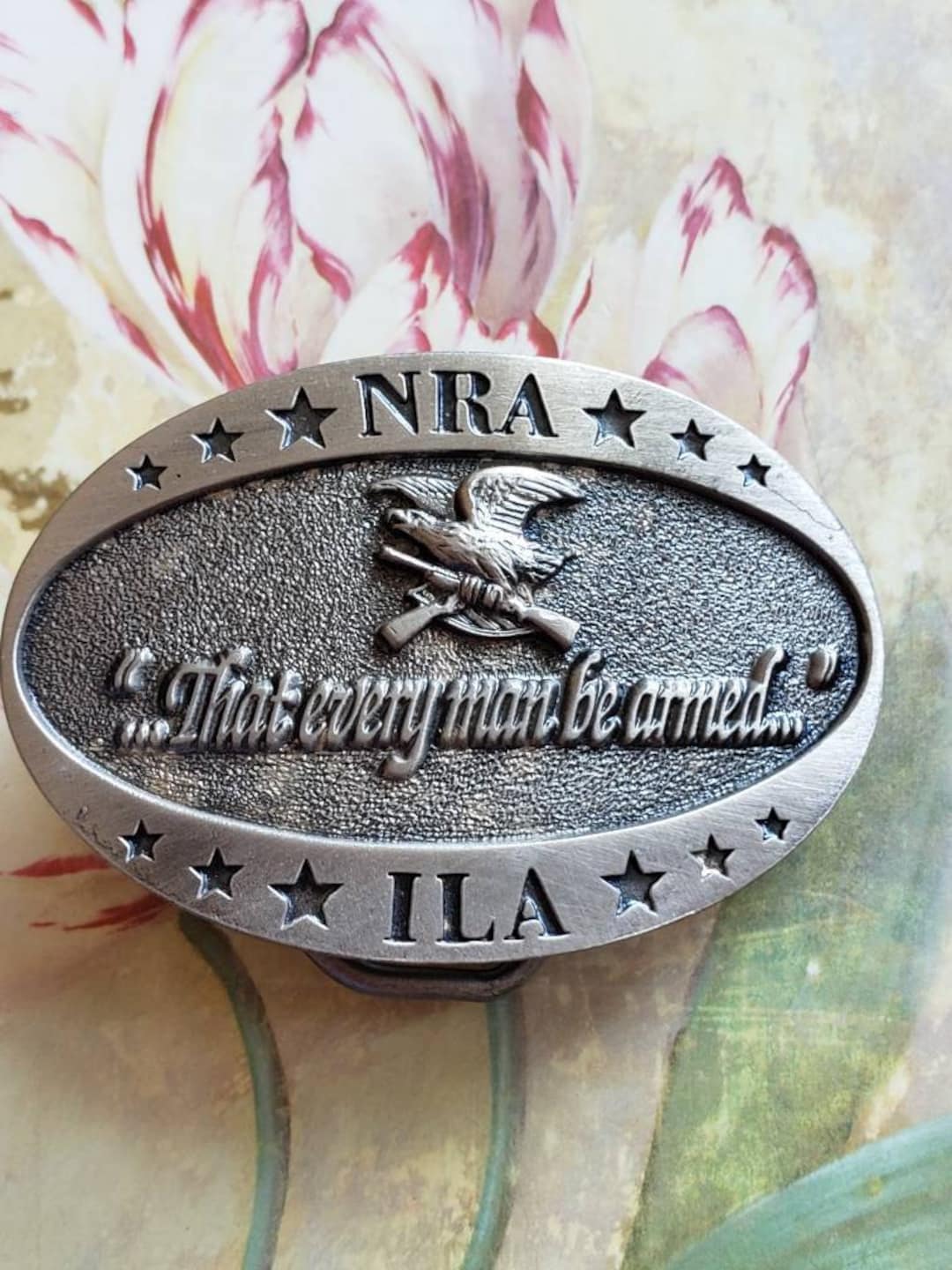 Vintage NRA Belt Buckle National Rifle Association of America ILA Oval ...