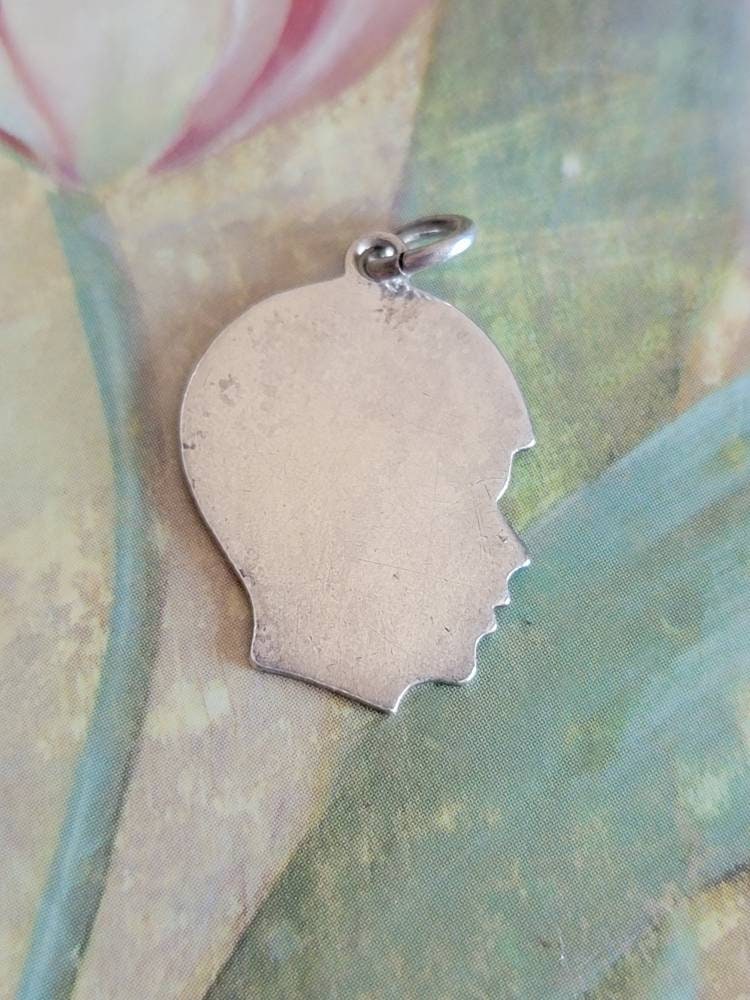 Vintage Sterling Silver Profile Son Boy Grandson Charm Pendant | Etsy