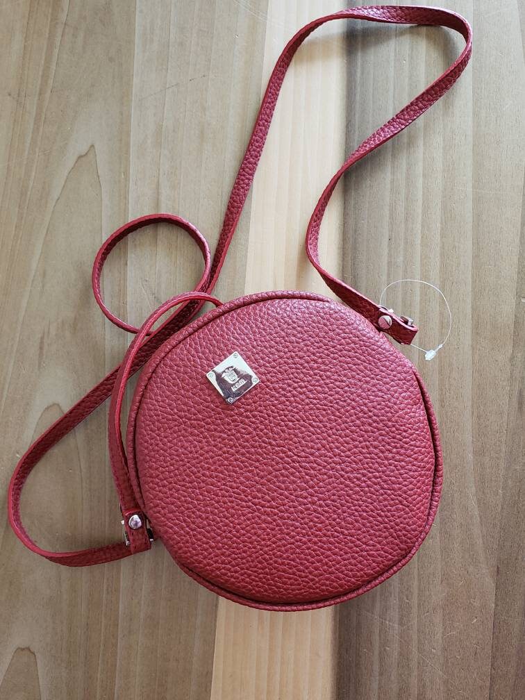 Vintage Kem Made in Italy Cross Body Bag Red Textured Leather | Etsy