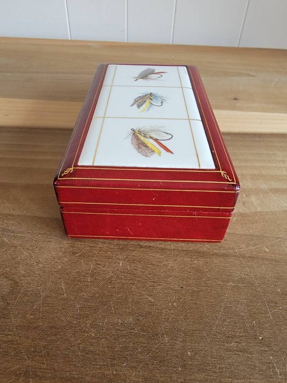 Vintage Boehm Porcelain Leather Fishing Lures Jewelry… - Gem