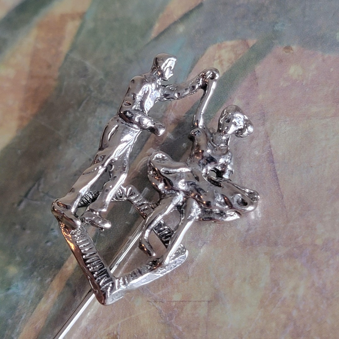 Vintage Sterling Silver Square Dancing Couple Stick Pin - Etsy