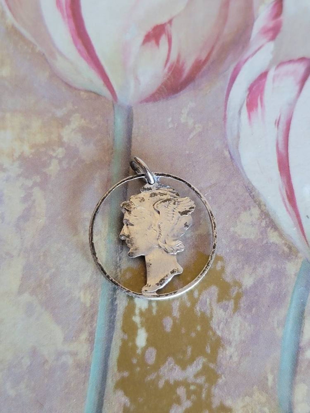 Vintage Sterling Silver Mercury Dime Cut Out Pendant - Etsy