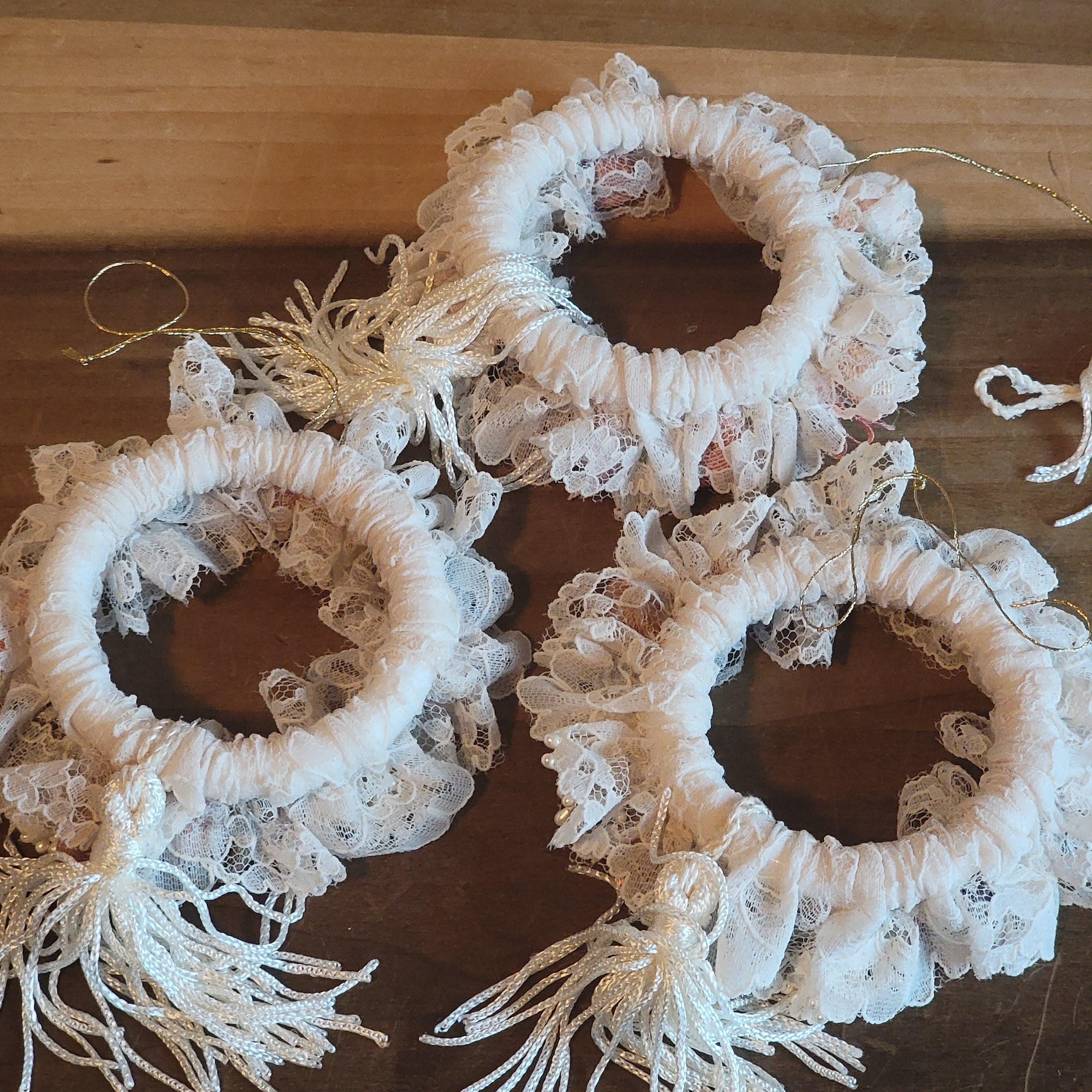 Vintage Set of 3 Marcela, Florida Wreaths Christmas Tree Ornaments With ...