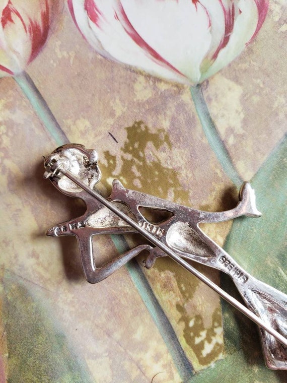 Vintage Sterling Silver Lady Woman Brooch 925 Mexico … - Gem