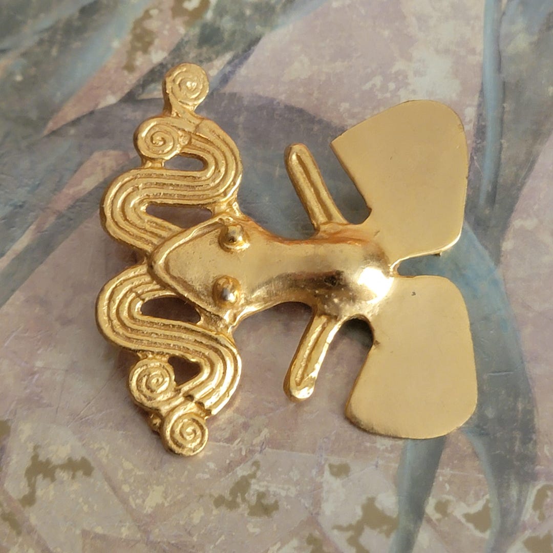 Vintage Alva Studios Alva Museum Replicas Gold Tone Chiriqui Frog ...