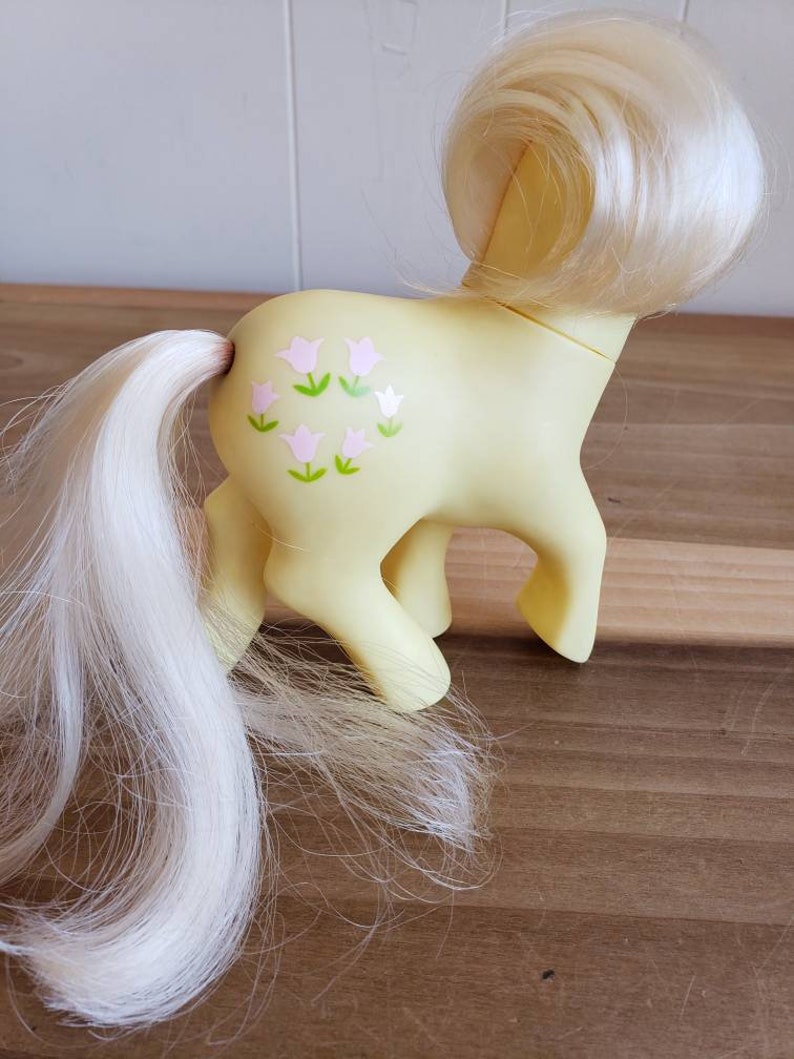 Vintage Gen 1 My Little Pony Posey Yellow Tulip Cutie Mark 1980s 1984 ...