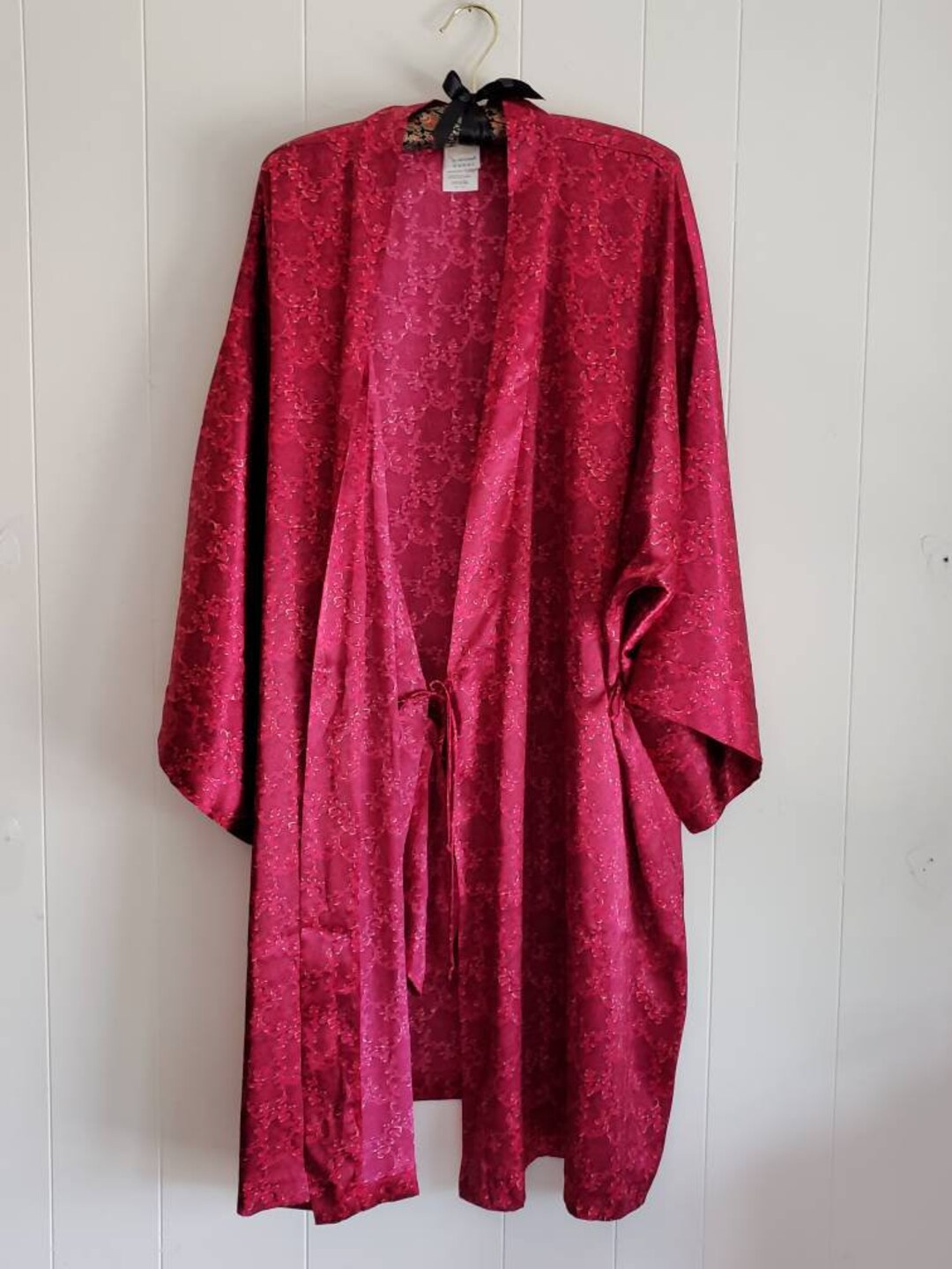 Vintage Red Burgundy Robe: 1990s Sophia by Delicates Loungewear (XXL ...