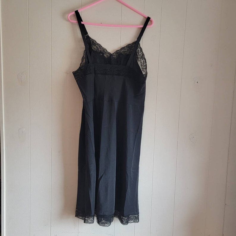 Vintage Black Silk Full Slip With Floral Lace and Embroidery - Etsy