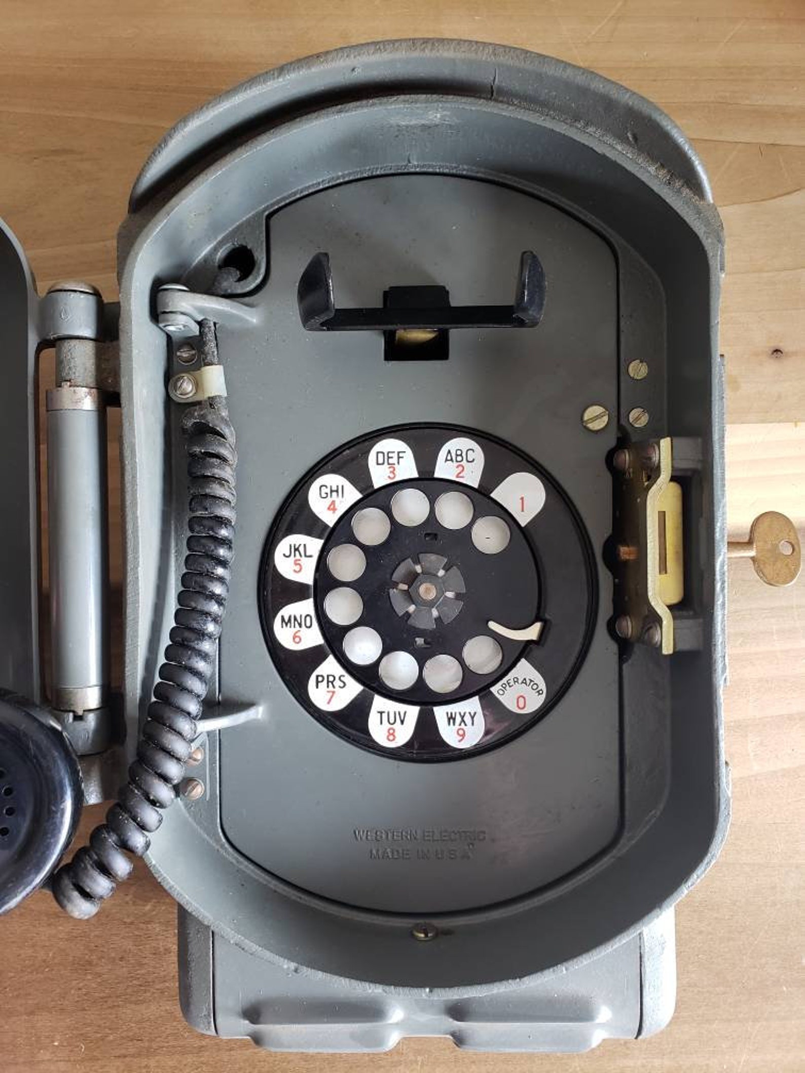 Vintage Rare Bell System Pole Telephone With Original Key - Etsy