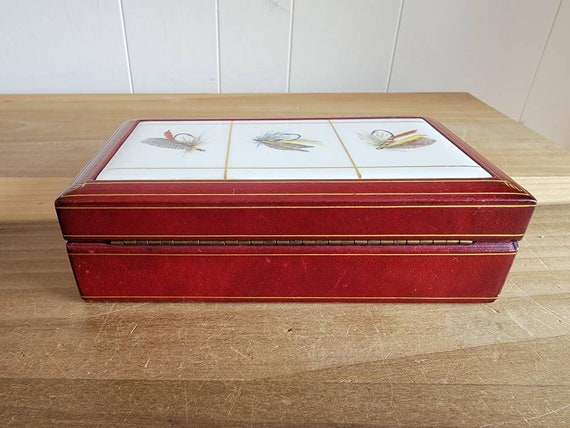 Vintage Boehm Porcelain Leather Fishing Lures Jewelry… - Gem