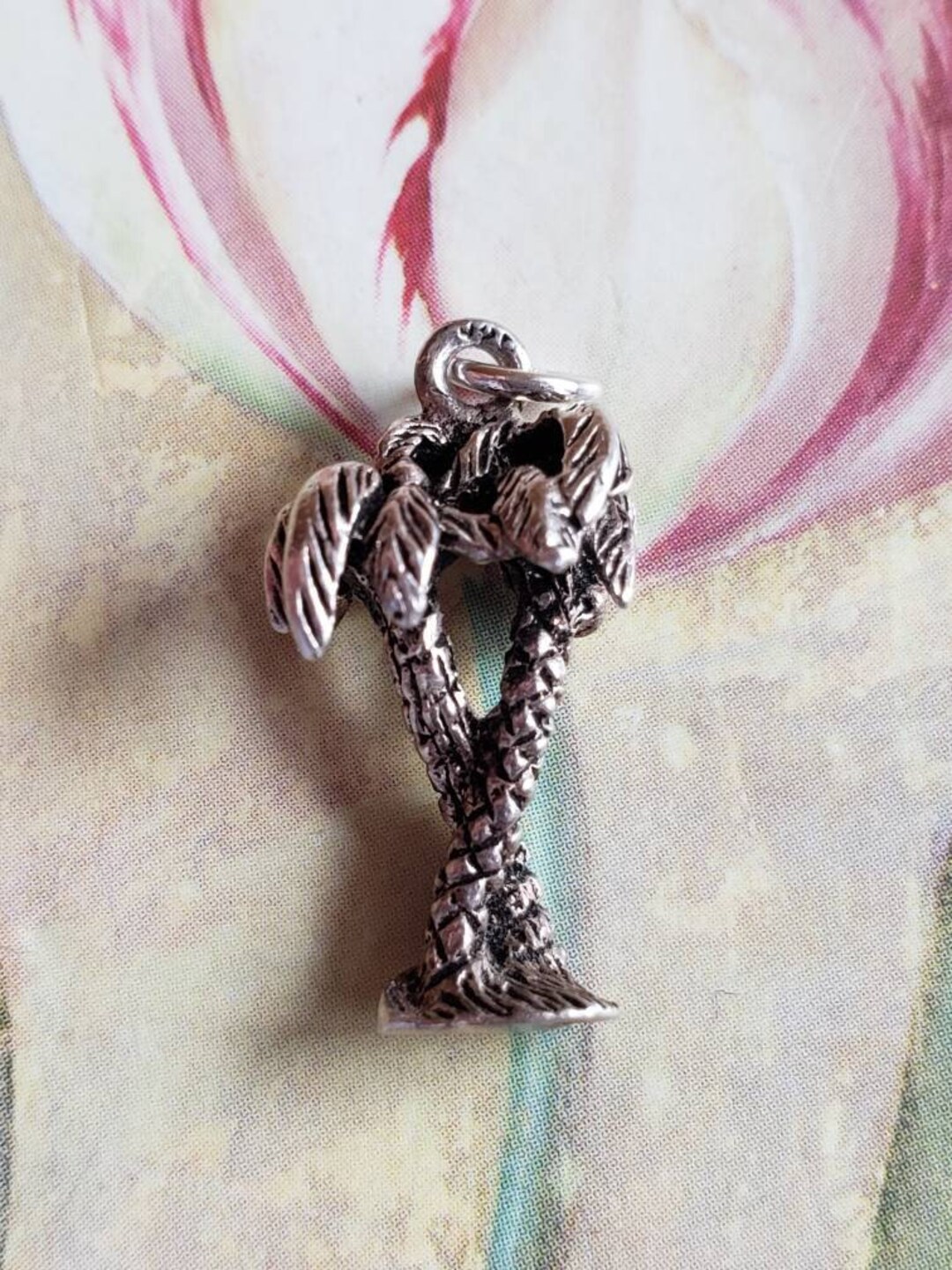 Vintage Sterling Silver Entwined Palm Trees Coconut Trees Souvenir ...