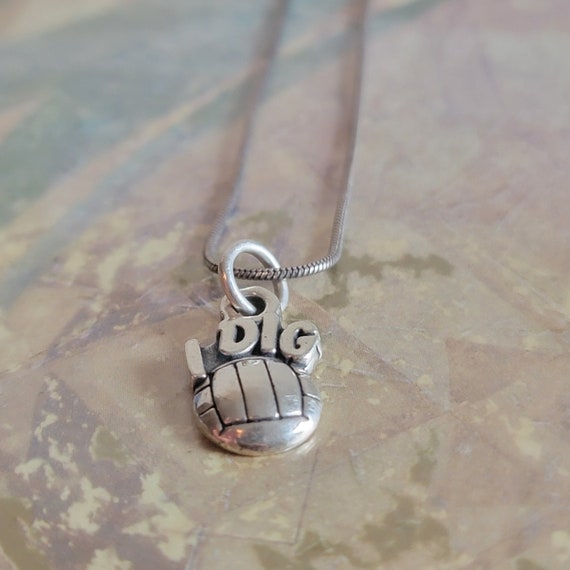 Vintage Signed SJC Sterling Silver I Dig Volleyball P… - Gem