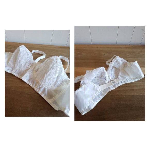 Vintage Symphonie Milano White Floral Lace Bra Ladies… - Gem
