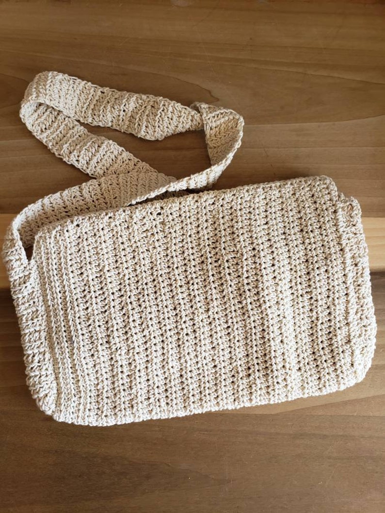 Vintage Flap Closure Purse off White Crocheted Bag Summer - Etsy