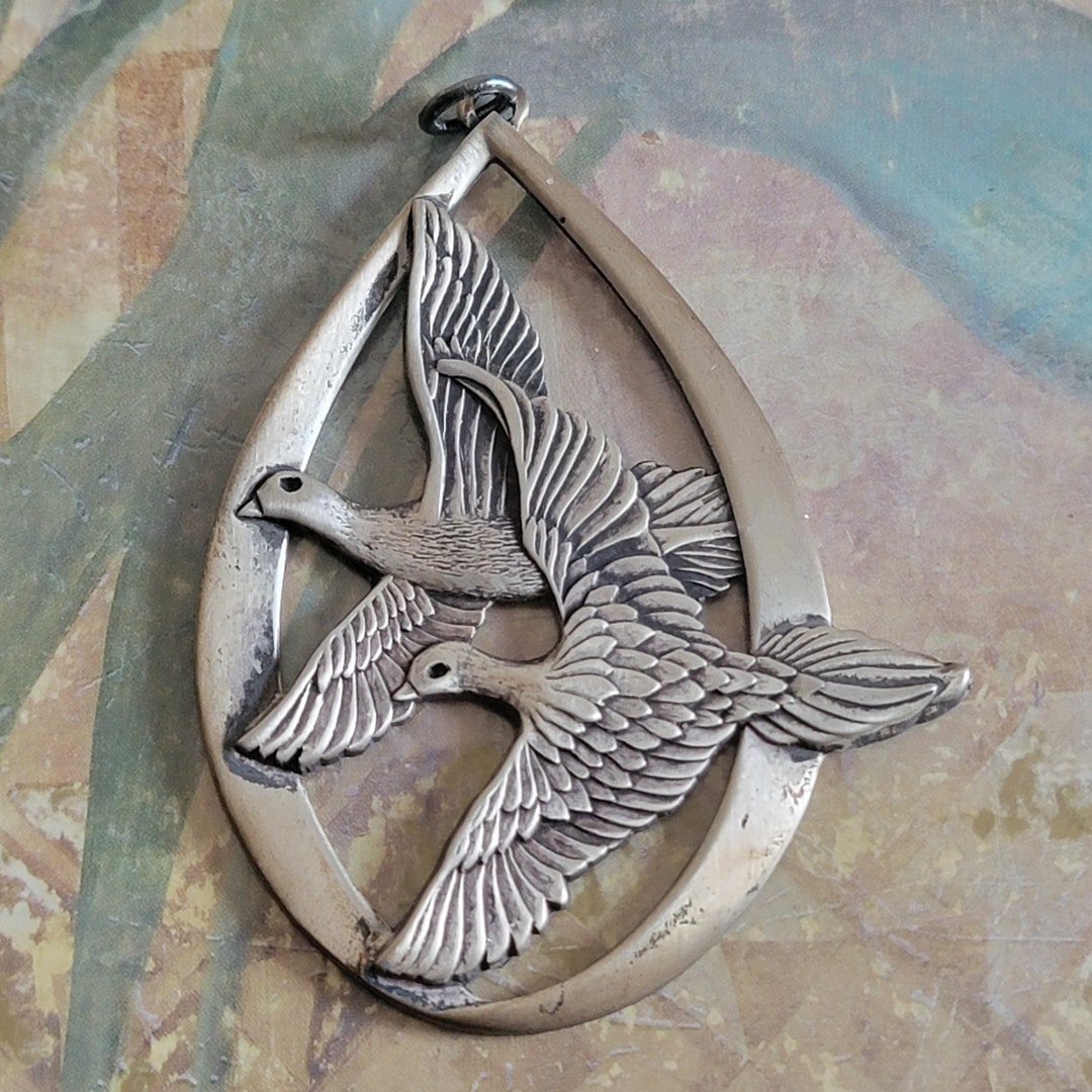 Vintage Wallace Sterling Silver Christmas Tree Ornament Two Turtle ...