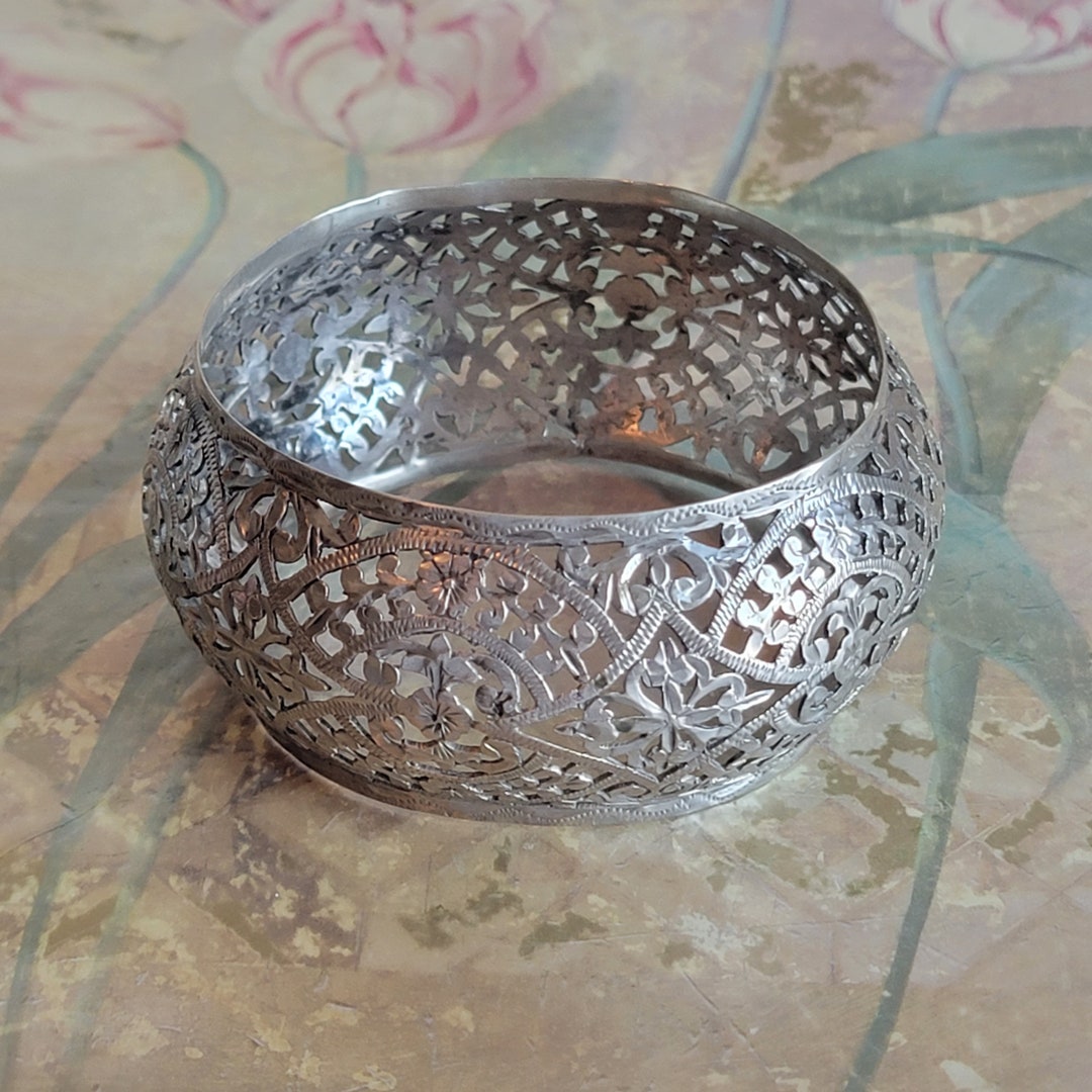 Vintage Sterling Silver Bangle Bracelet Cut Out as Is - Etsy