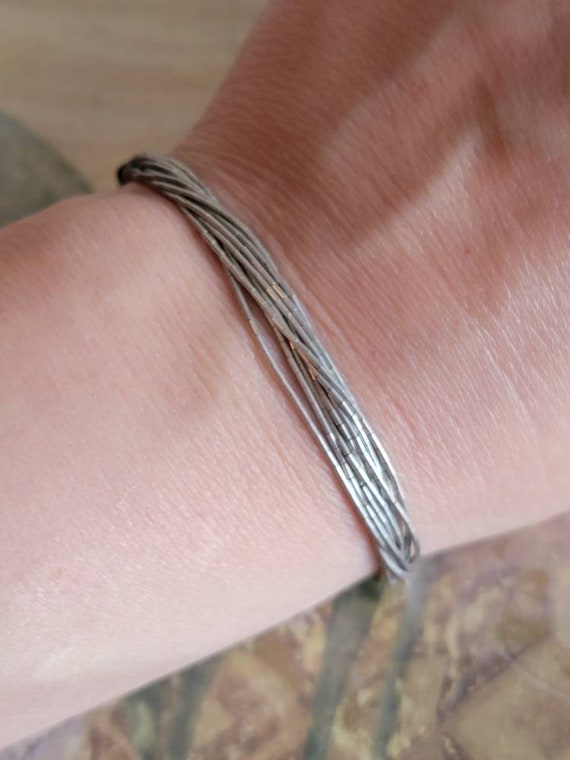Vintage 10 Strand Sterling Silver Liquid Bracelet 925… - Gem Vintage 10 Strand Sterling Silver Liquid Bracelet 925… - Gem