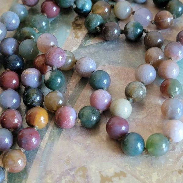 Indian Agate Bead Necklace - Etsy