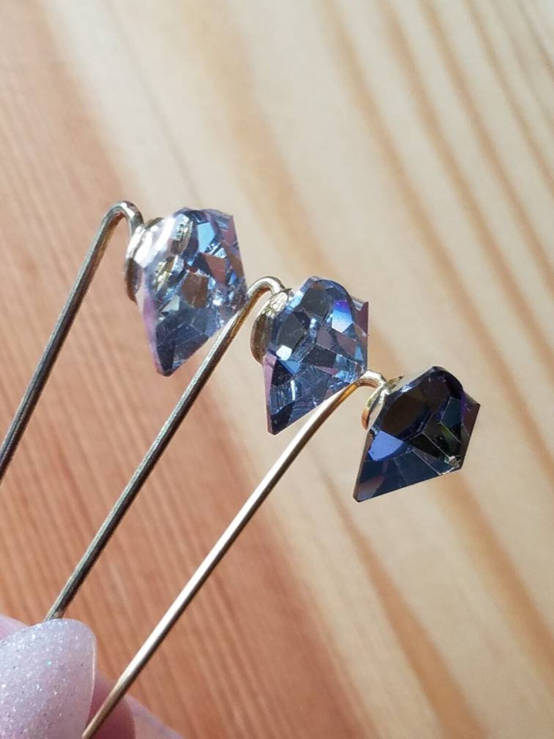 Vintage Lot of Three Rhinestone Heart Stick Pins Brooch Pin | Etsy