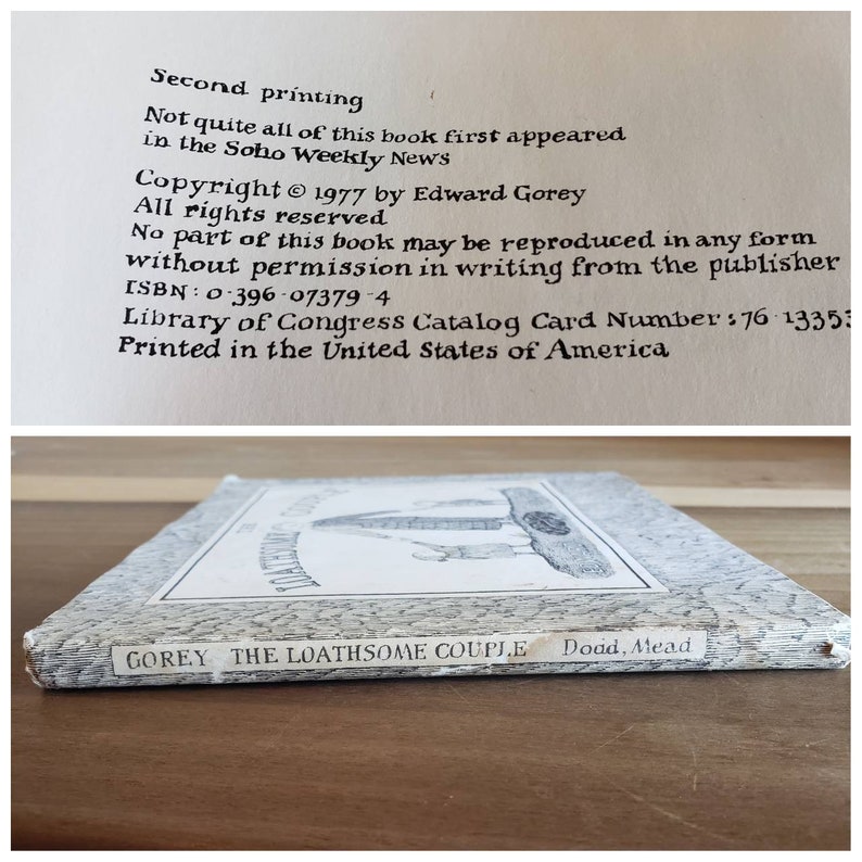 Vintage the Loathsome Couple 1977 Reissue Hard Cover Dust - Etsy