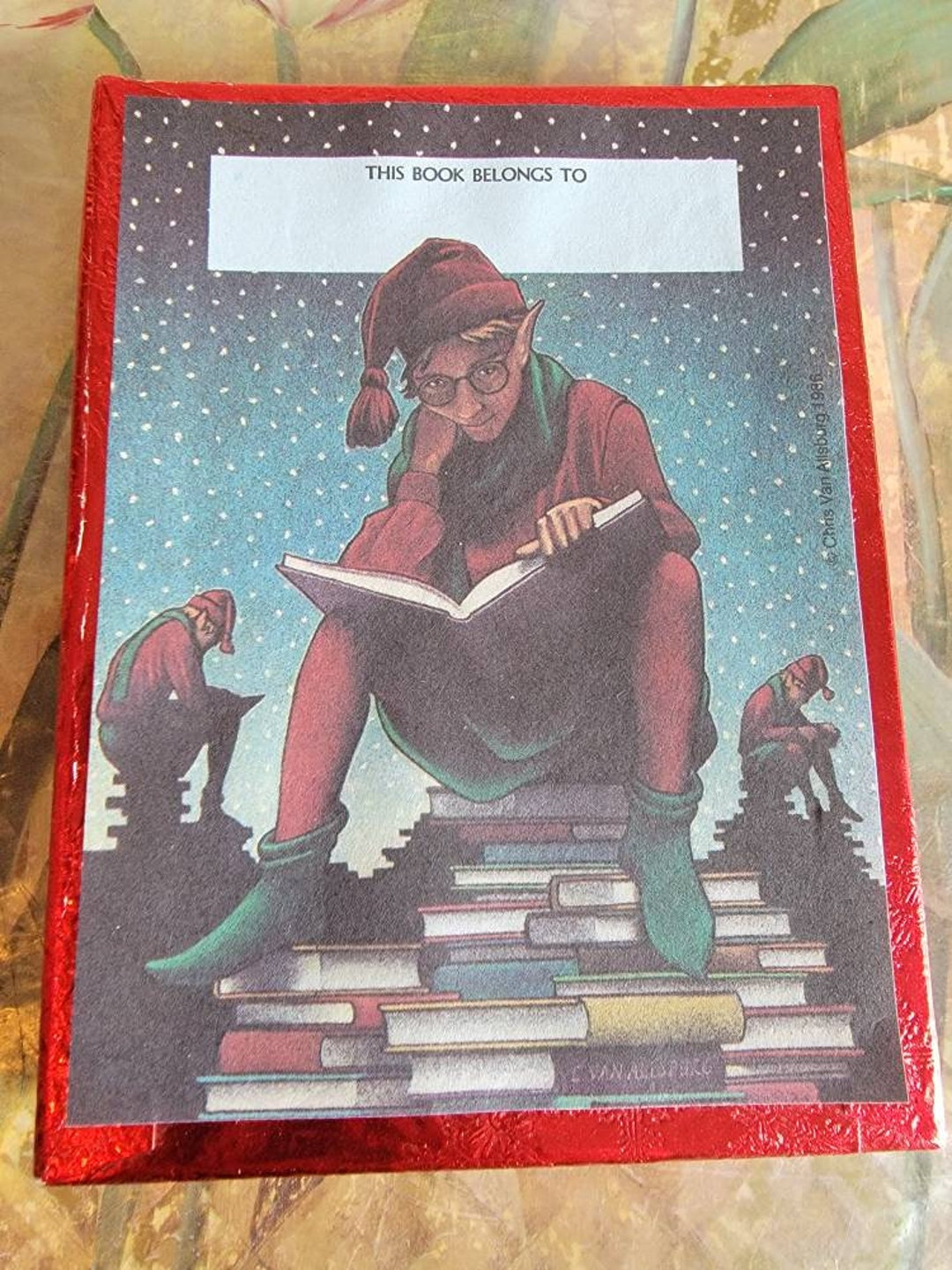 Vintage Original Box Bookplates Book Plates Holiday Elves Reading Chris ...