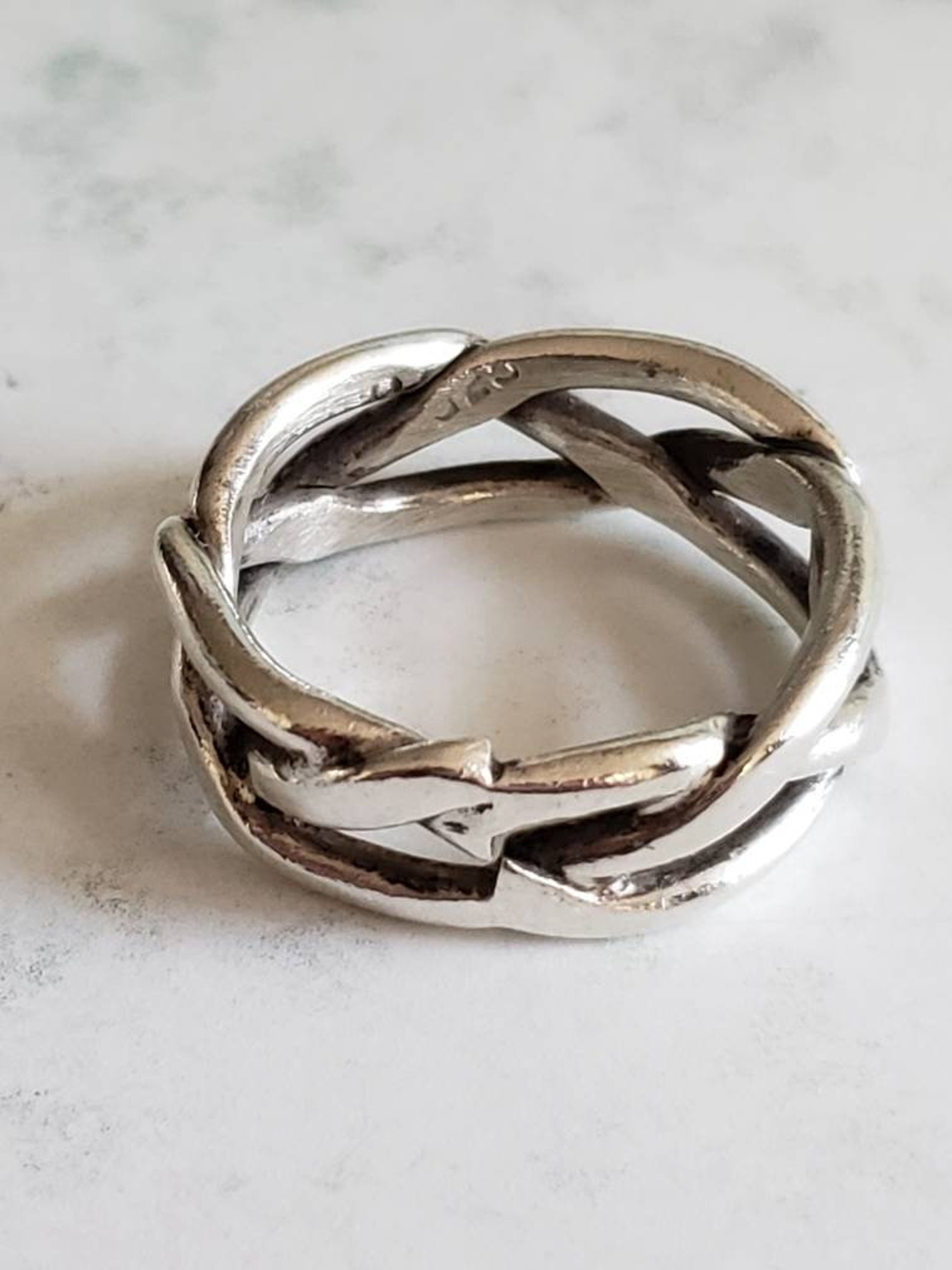 Vintage Sterling Silver Braid Band Ring 1990s Wedding Band 925 - Etsy