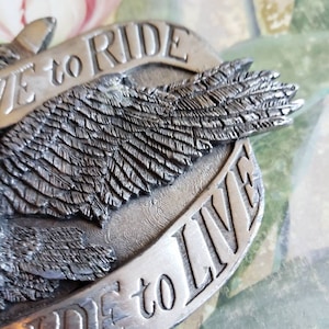 Vintage Bergamot Brass Works Belt Buckle Born to Ride Eagle 1981 Made ...