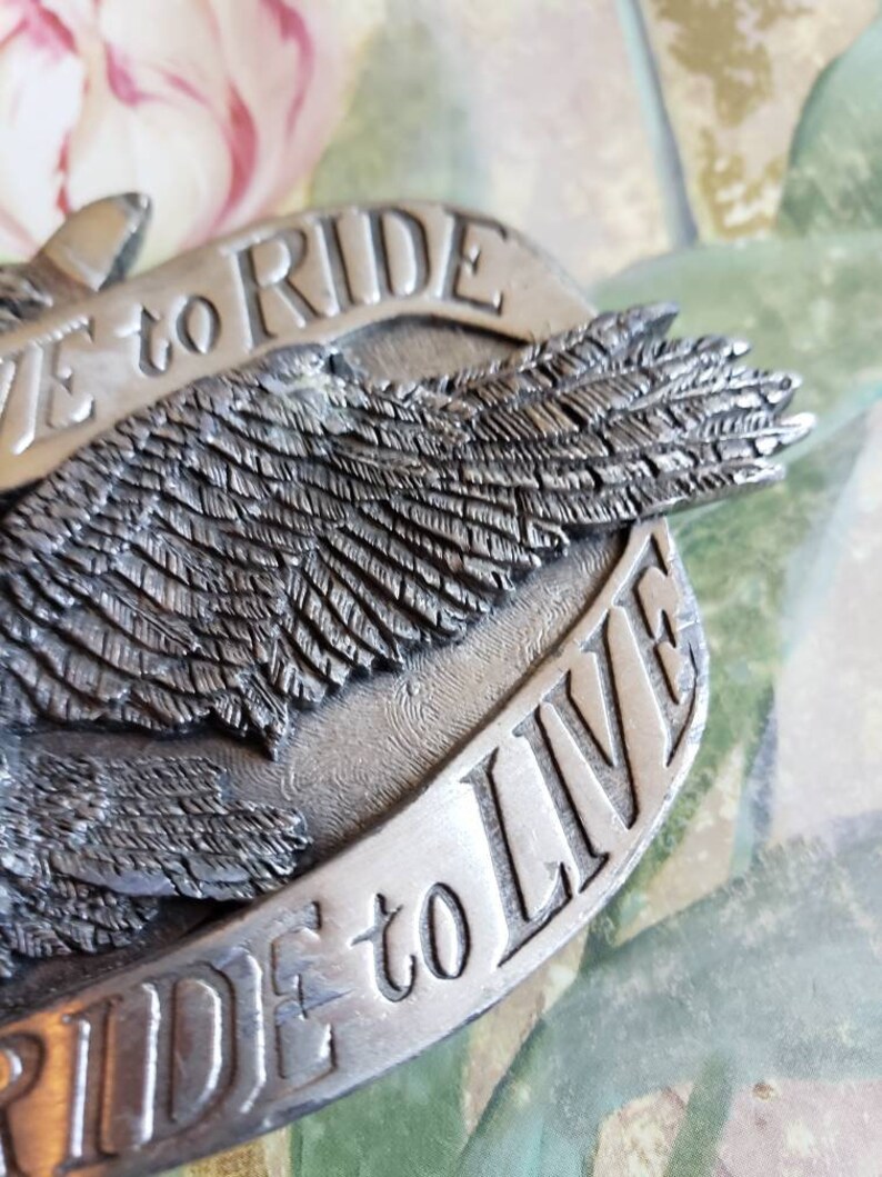 Vintage Bergamot Brass Works Belt Buckle Born to Ride Eagle | Etsy