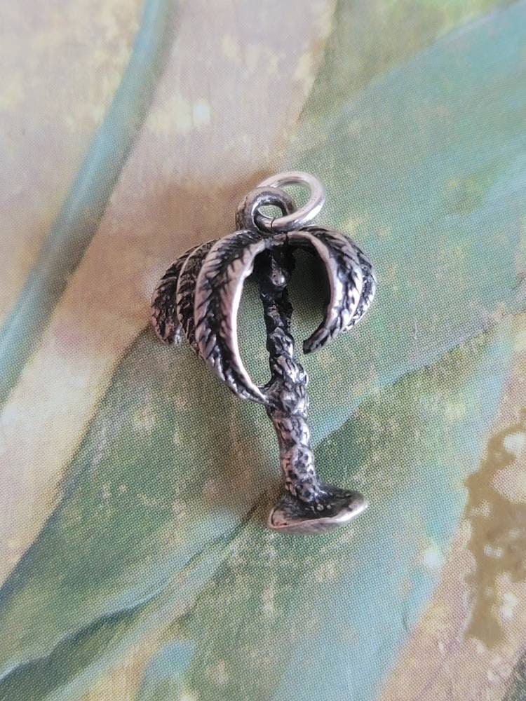 Vintage Sterling Silver Palm Tree Florida Souvenir Pendant | Etsy