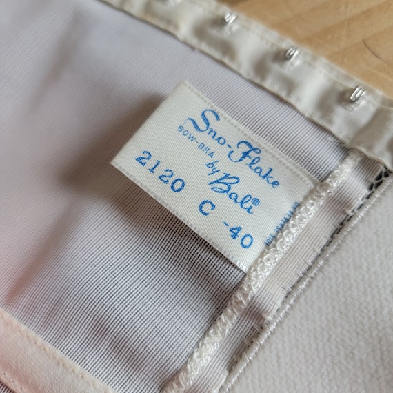 Vintage Bali Snowflake White Long Line Bra Bullet Bow… - Gem