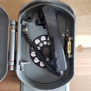 Vintage Rare Bell System Pole Telephone With Original Key 1960s Rotary ...
